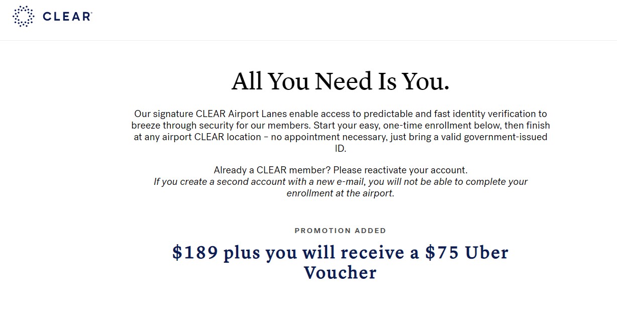 CLEAR Promotions: Get a Free CLEAR Membership