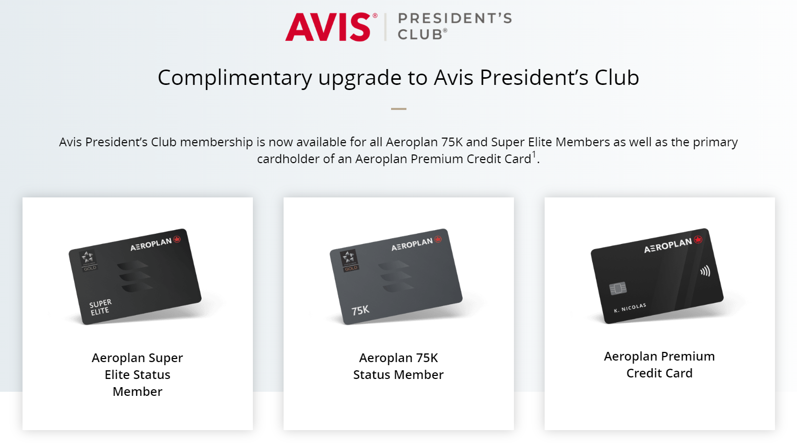 Avis Status Match for Air Canada Aeroplan Elites - AwardWallet Blog