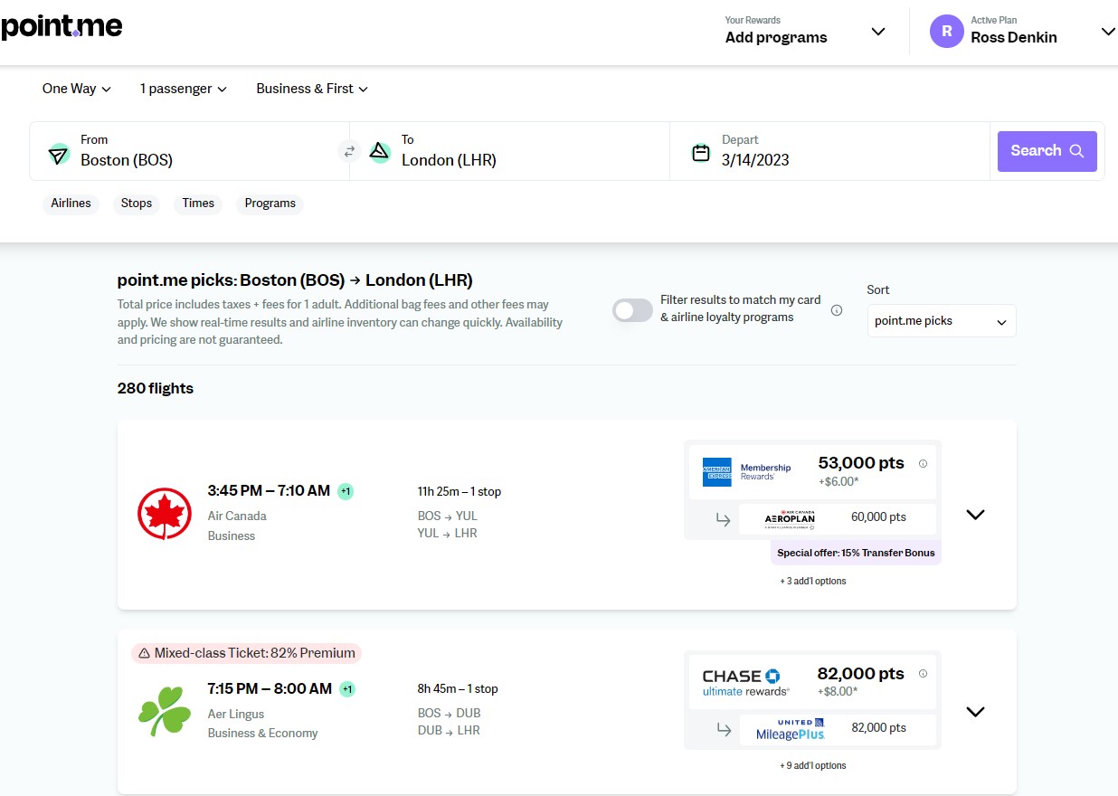 Point.me Award Availability Review - AwardWallet Blog